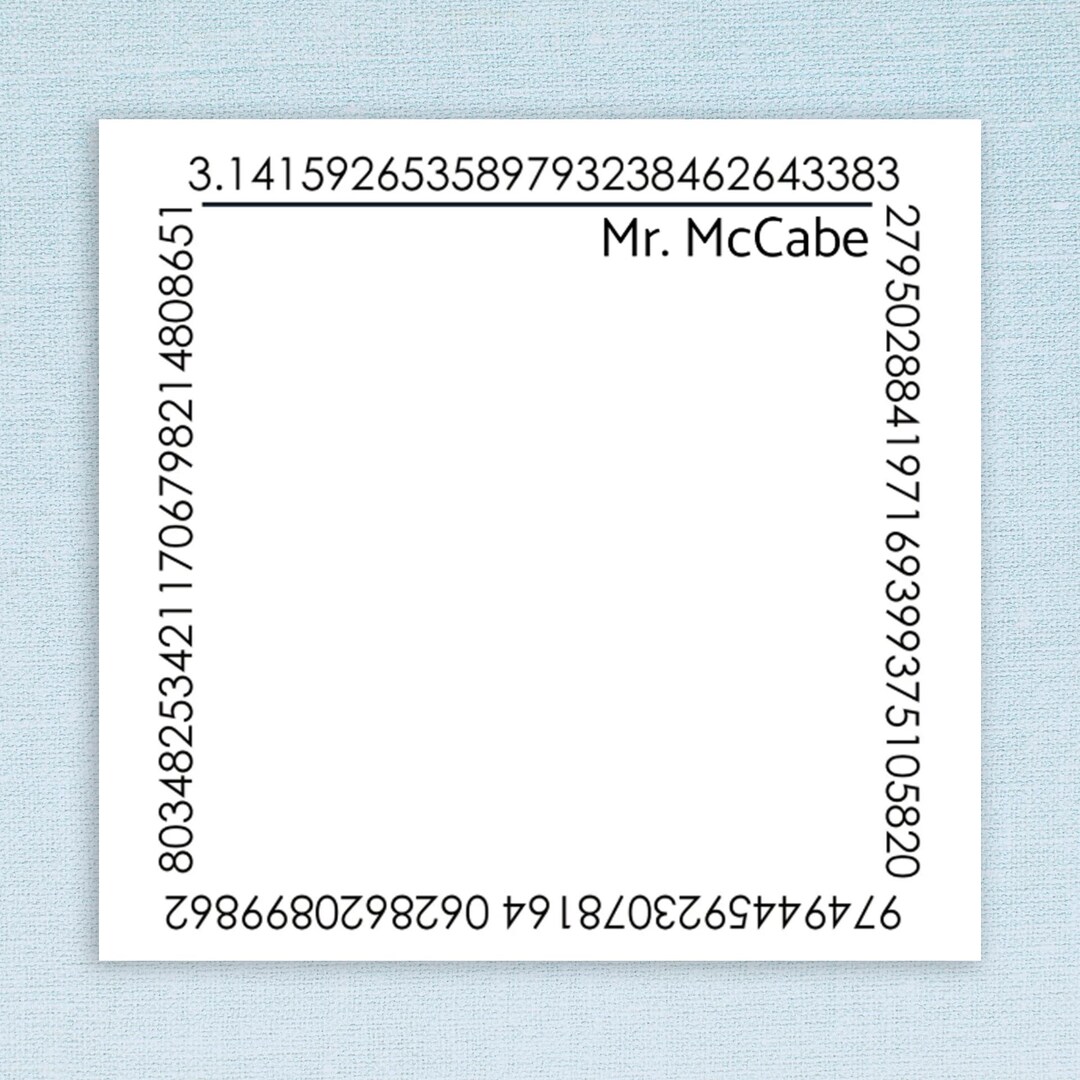 Personalized Sticky Notes With Math Pi Design // 3x3 Inch, 50 Notes per ...