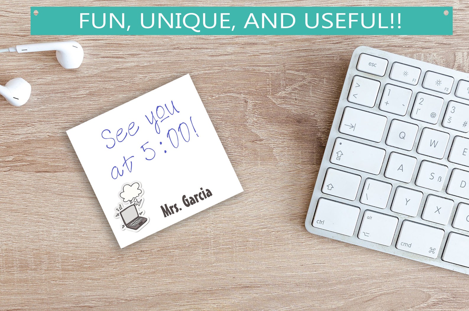 Personalized Sticky Notes With Custom Text and Computer Design - Etsy