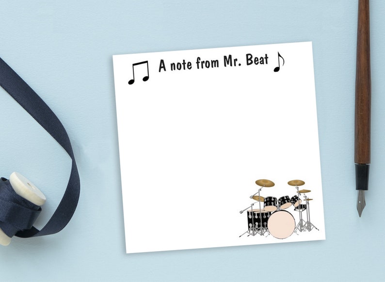 Personalized Sticky Notes Drum Set Design // 3x3 Inch With 50 Notes per ...