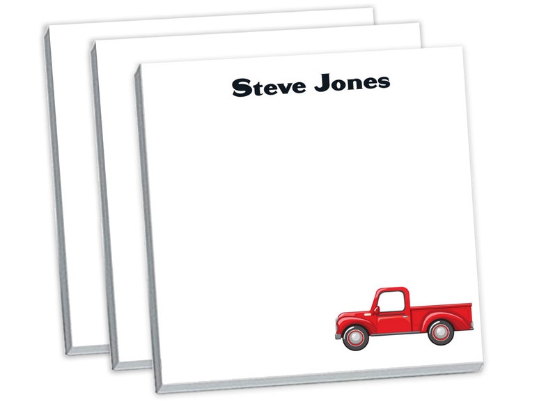 Truck Design Custom Sticky Notes // Personalize With Any Text - Etsy