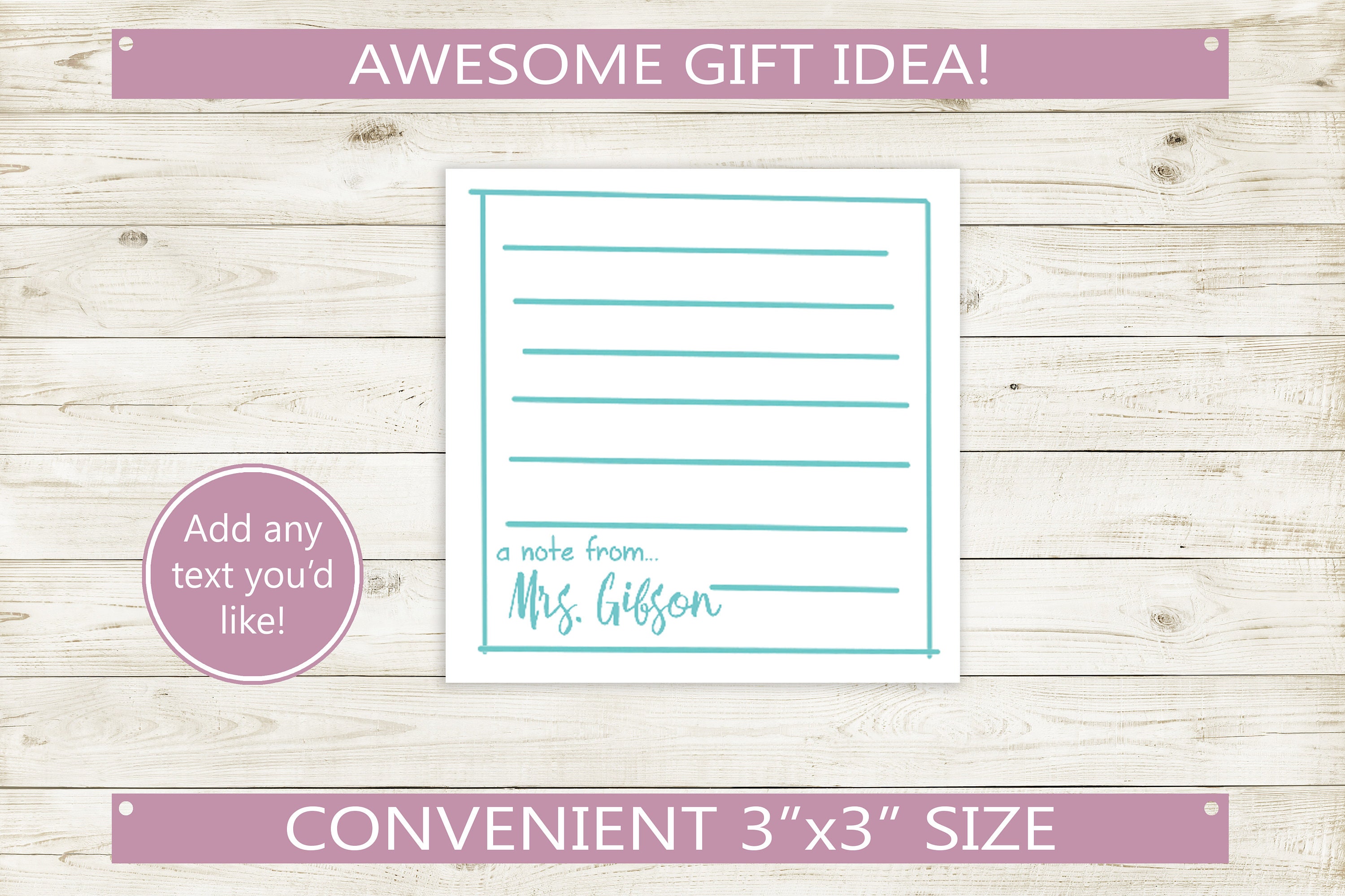 Personalized Sticky Notes With Custom Name // 3x3 - Etsy