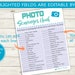 Photo Scavenger Hunt Editable // Instant Download PDF // Birthday Party ...