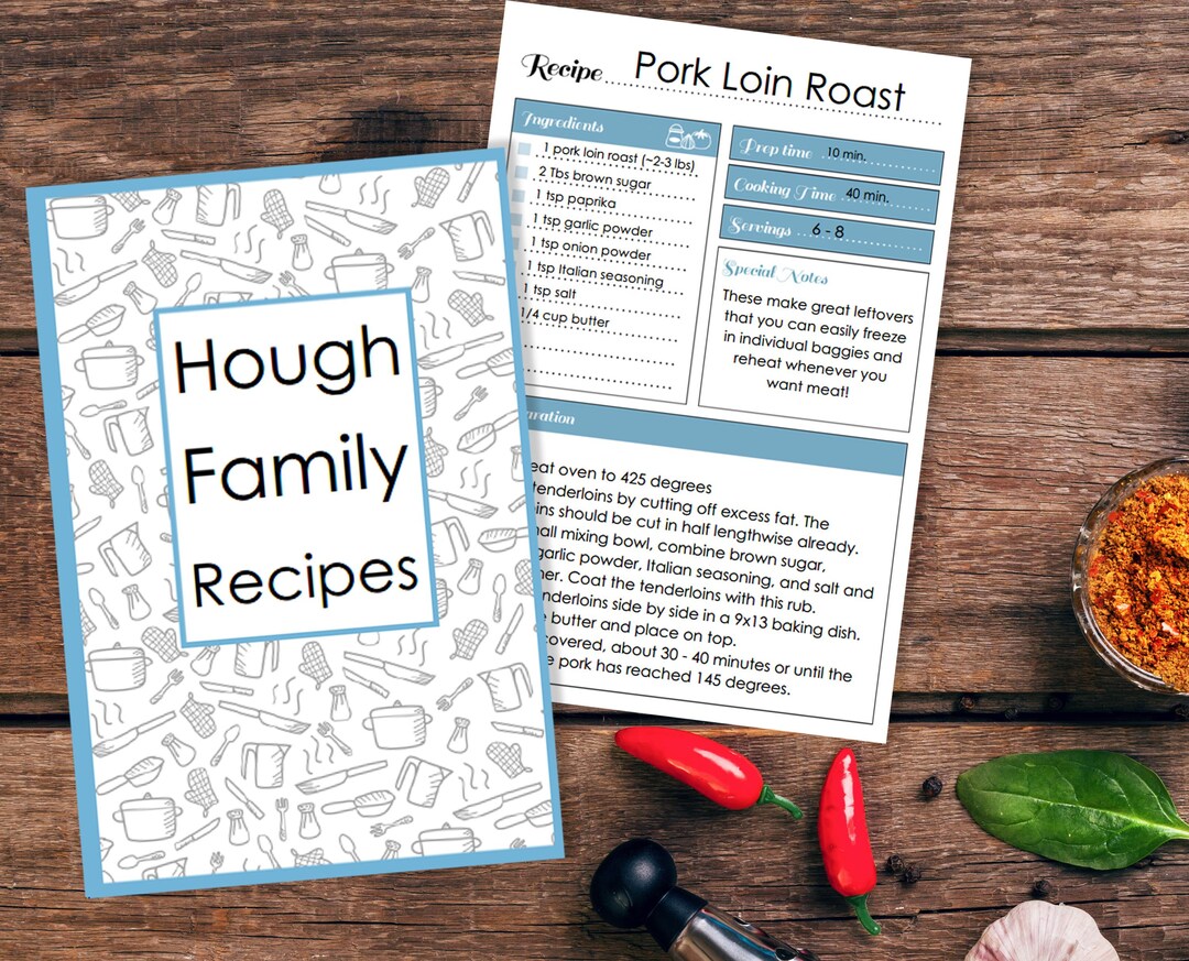 Editable Recipe Book // Custom Booklet // Printable Template, Adobe PDF ...