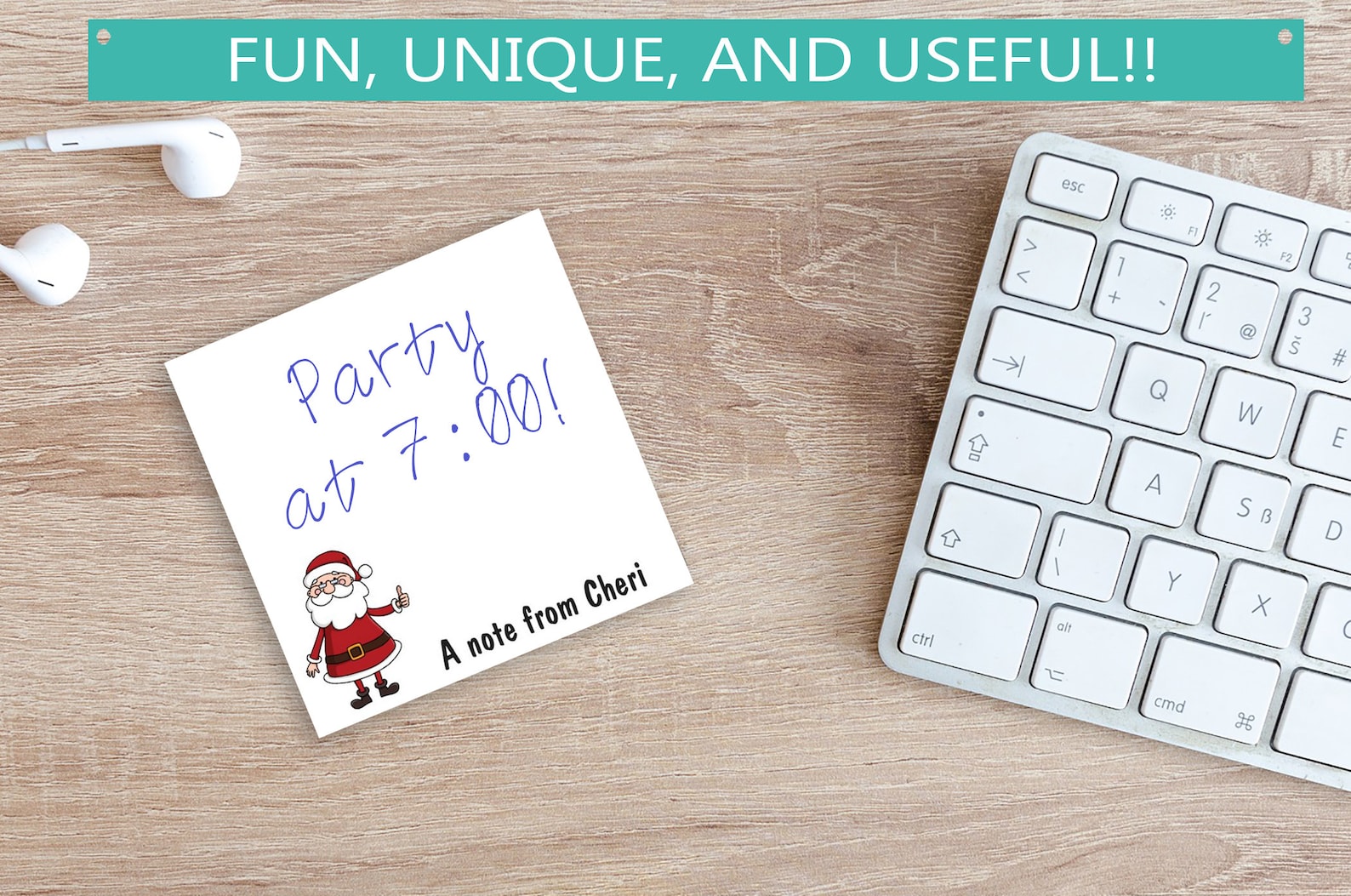 Christmas Sticky Notes Personalized With Custom Text // 3"x3", Gift ...