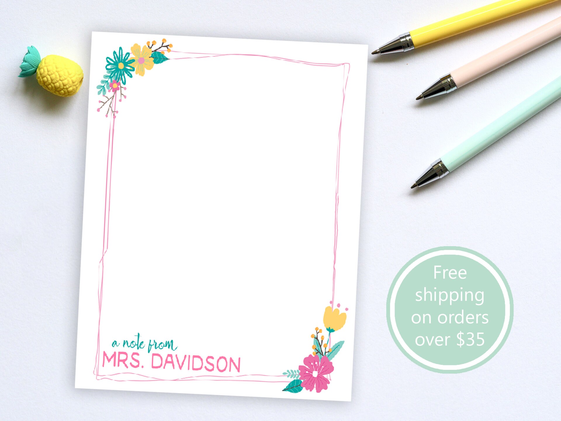 Custom Notepad With Personalized Name // 50 Sheets per Pad - Etsy