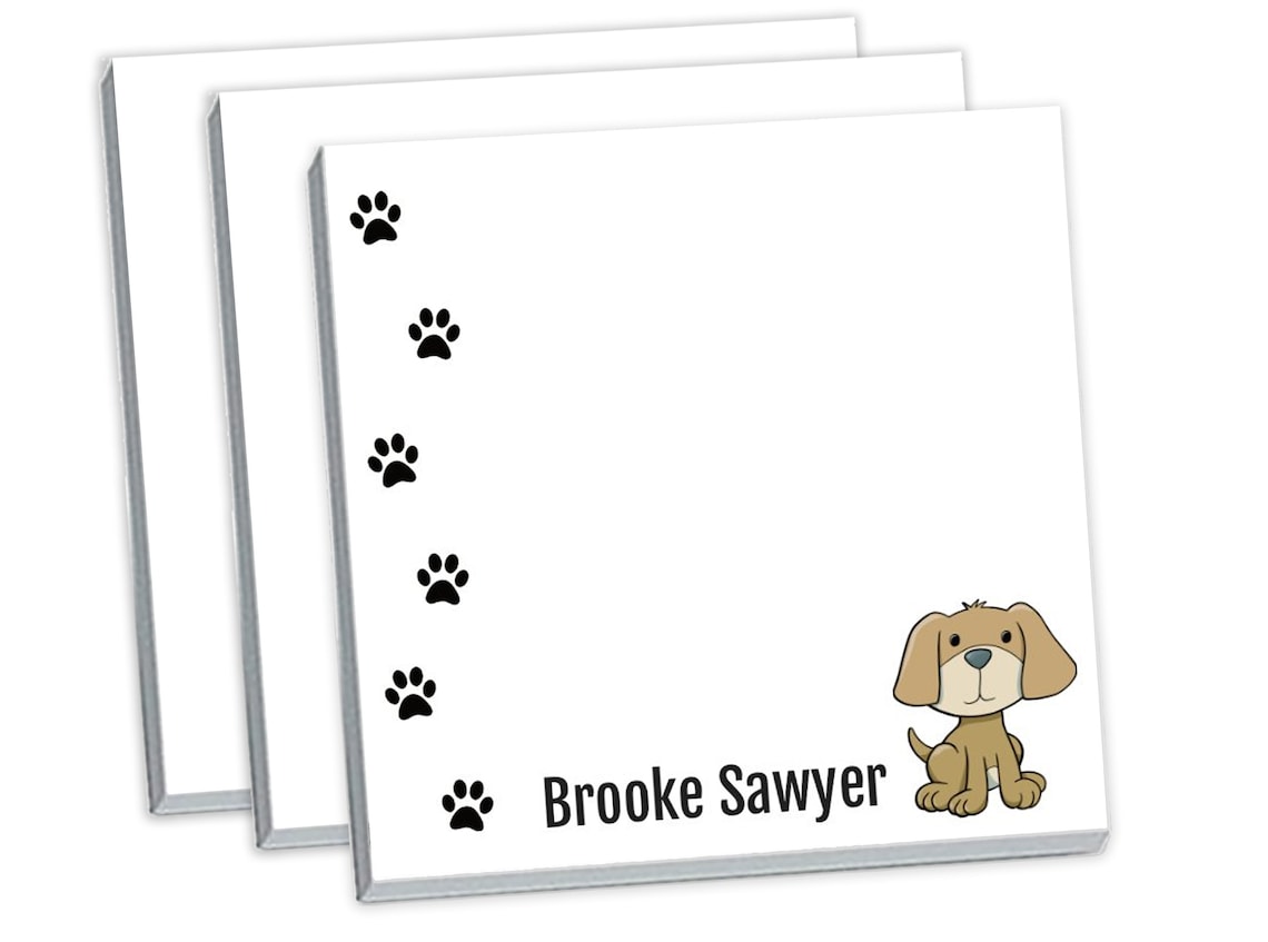 Personalized Dog Sticky Notes // Customize With Any Name // 50 | Etsy