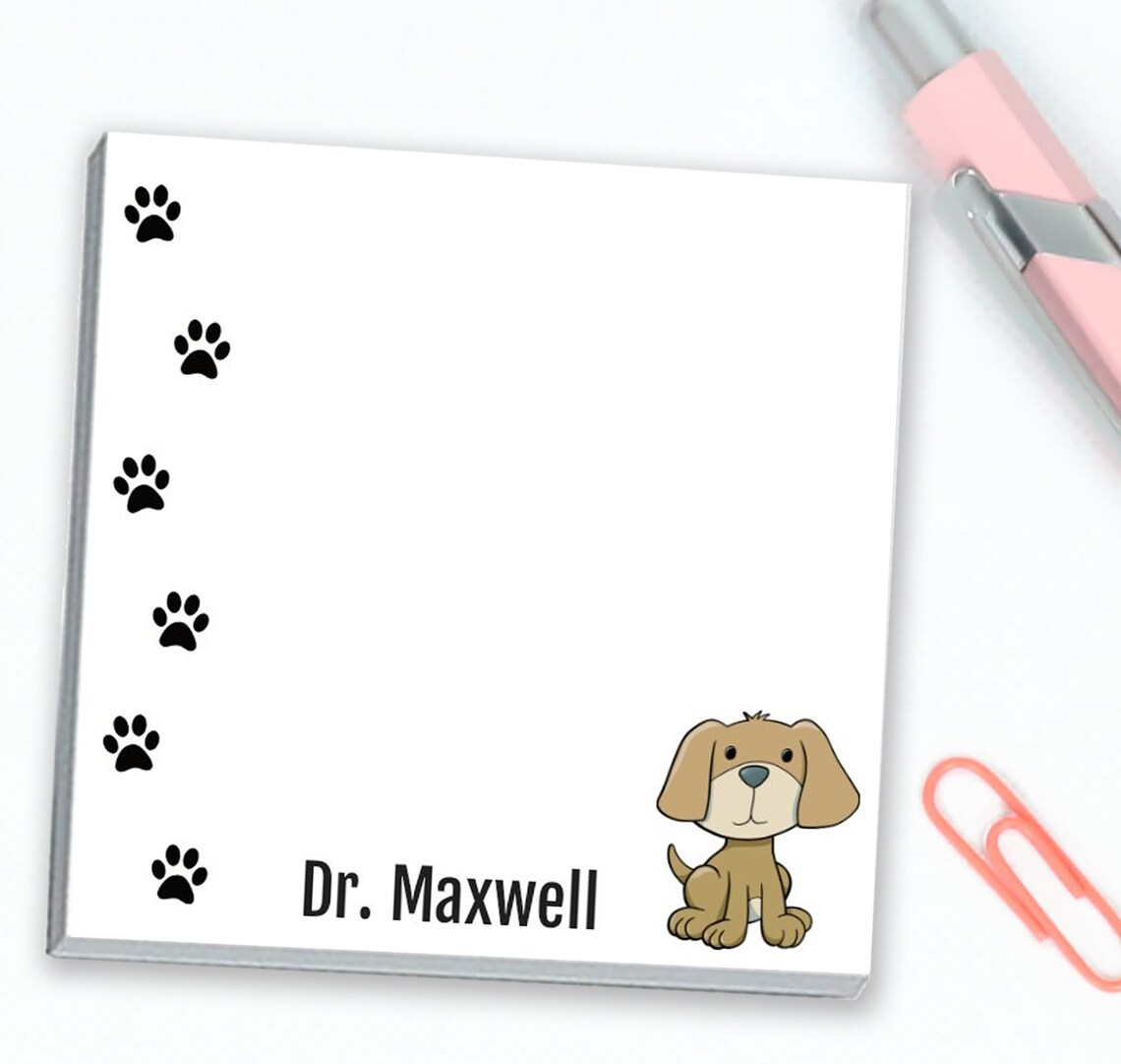 Personalized Dog Sticky Notes // Customize With Any Name // 50 | Etsy