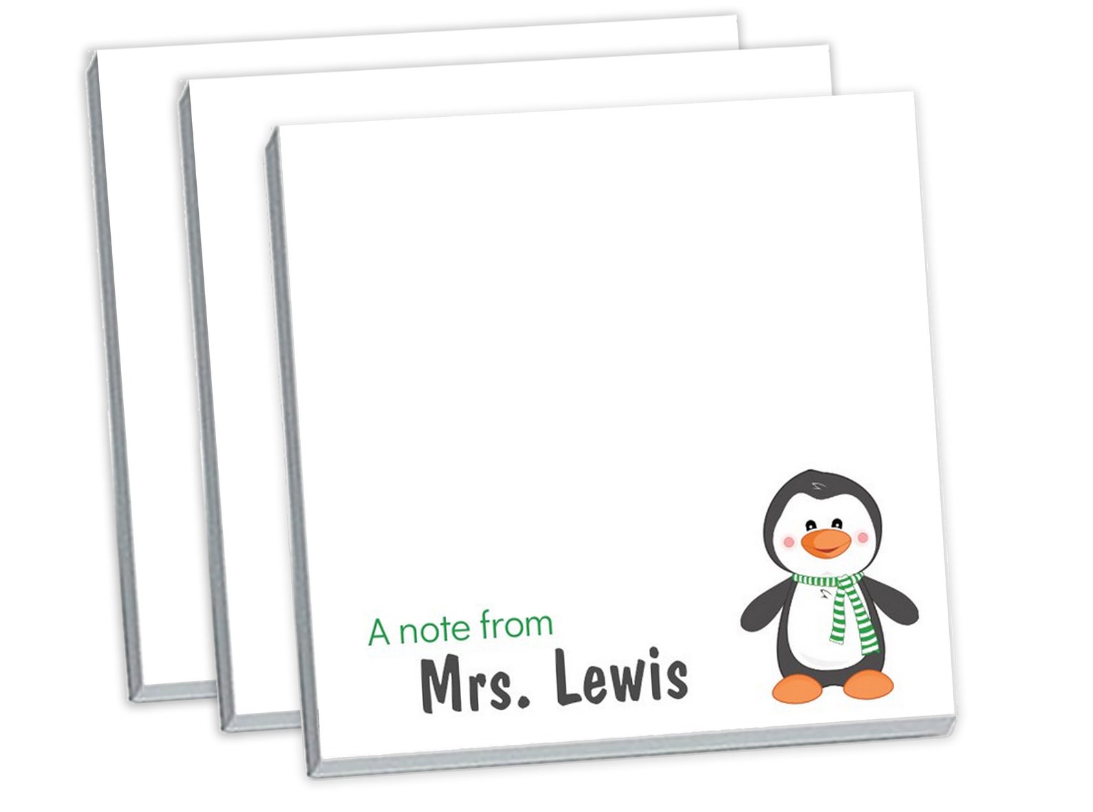 Personalized Sticky Notes With Penguin Design and Custom Name - Etsy