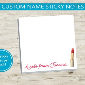 Custom Lipstick Sticky Notes // Personalized Text // 50 Stickies per ...
