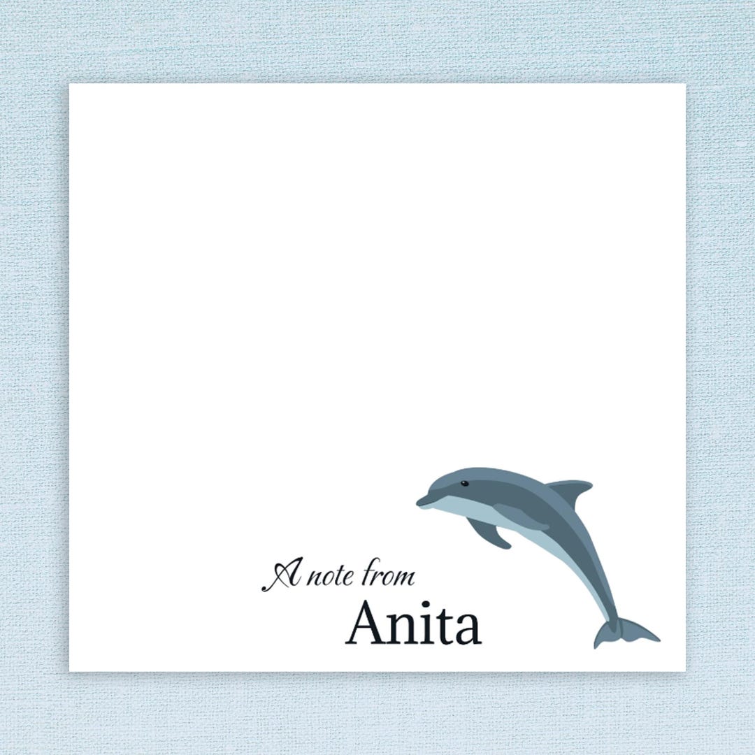 Dolphin Sticky Note Pads Custom Name // Personalized Gift Idea, Teacher ...