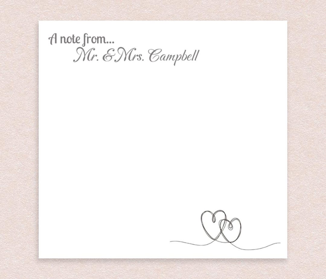 Custom Sticky Note Pads Personalized Heart Design // Unique Gift Idea ...