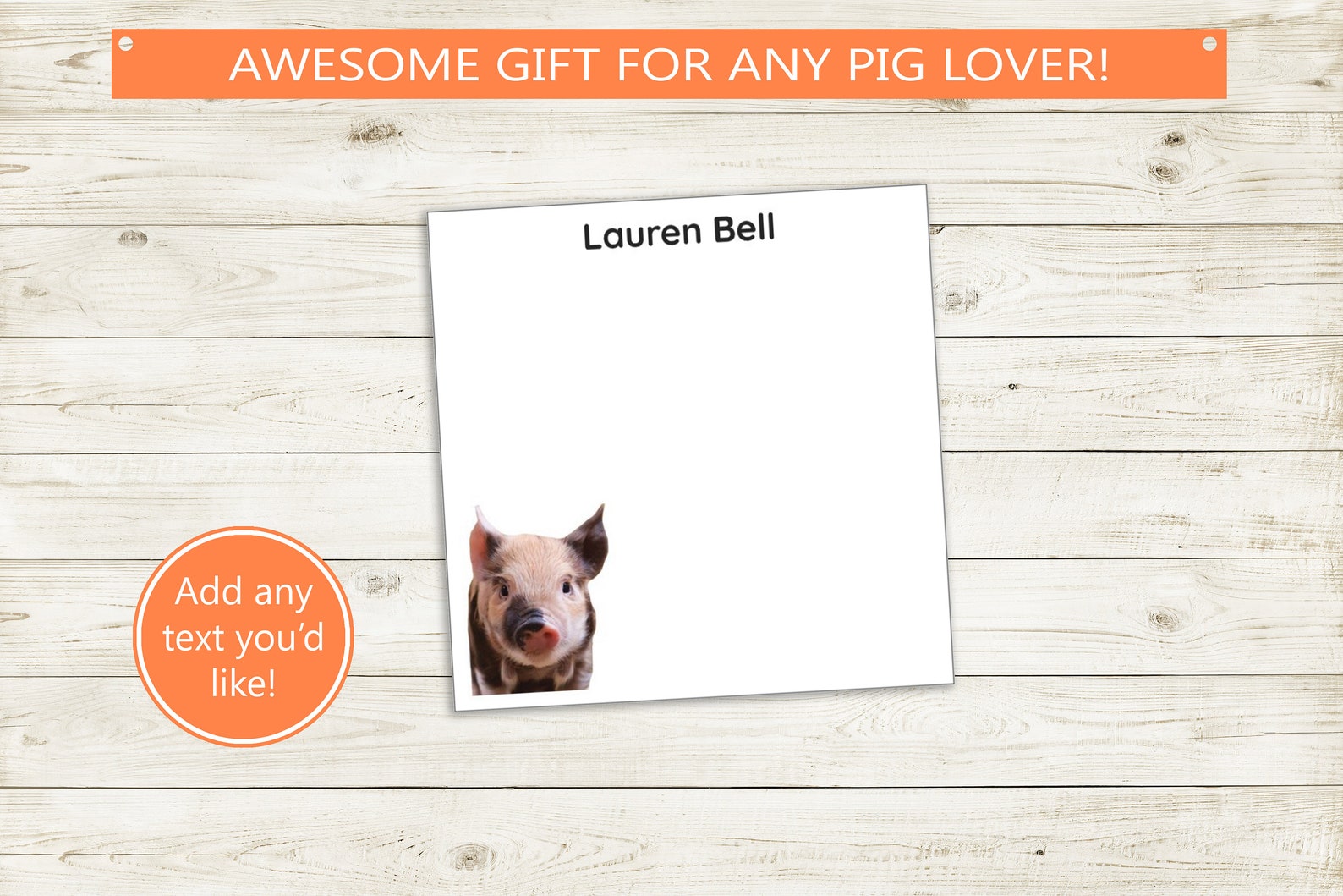 Custom Pig Sticky Notes // Personalize Gift Idea for Coworker - Etsy