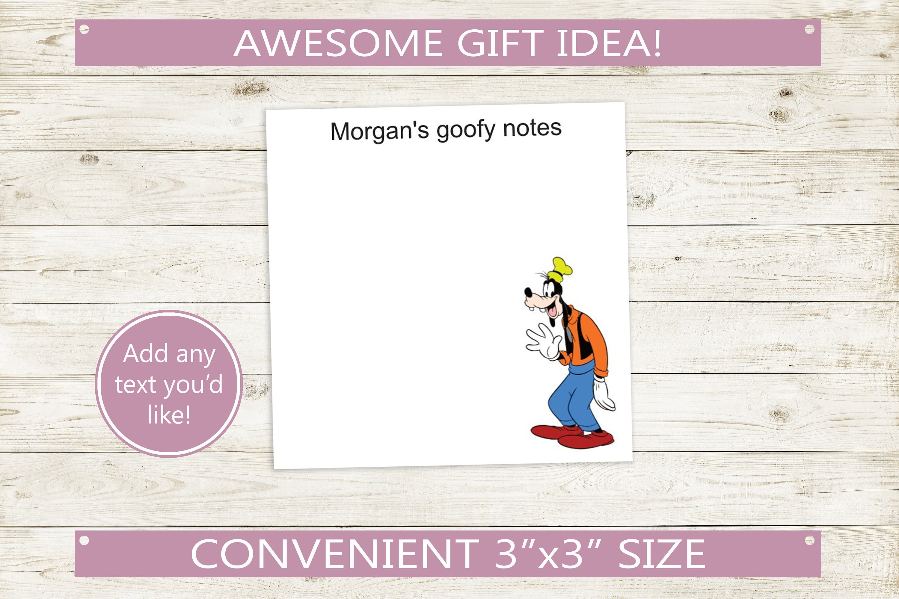 Goofy Custom Sticky Notes // 3x3 Personalized - Etsy