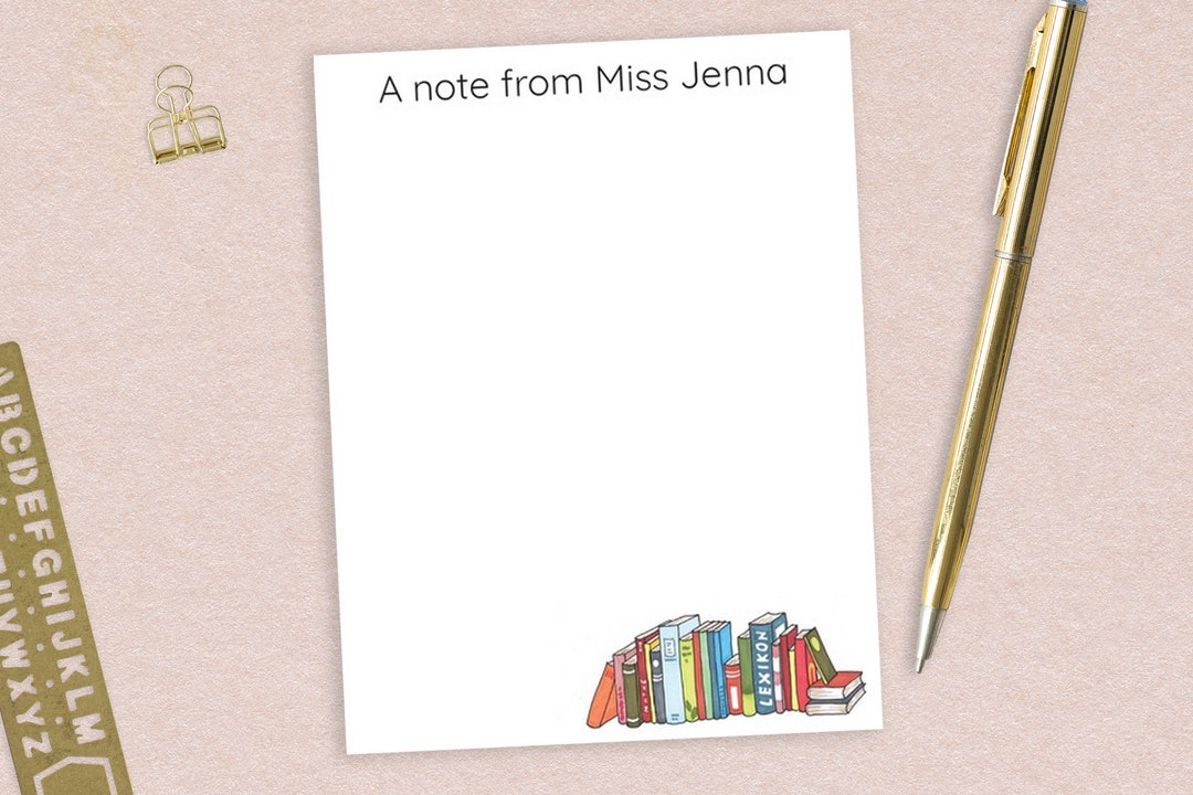 Custom Notepad With Books Design // 50 Sheets per Stack - Etsy