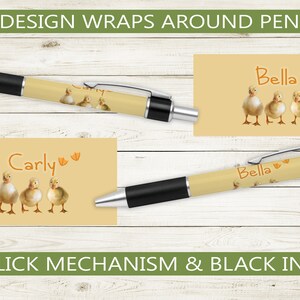 Custom Pen With Duck Design // Personalized Black Ink Ballpoint Pen ...