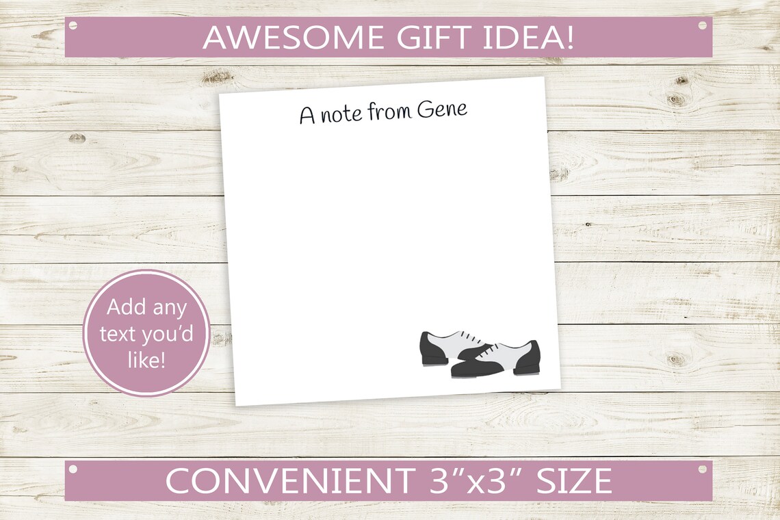 Custom Sticky Notes Tap Shoes Design // Personalized Gift Idea - Etsy