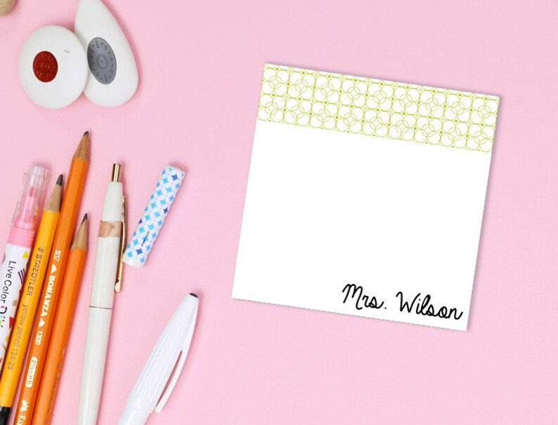 Custom Name Sticky Notes // Gift Idea Customizable Teacher | Etsy