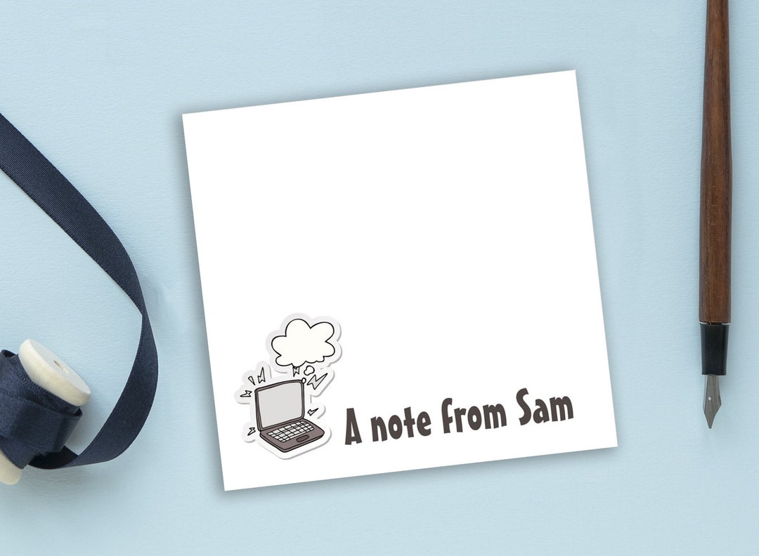 Personalized Sticky Notes With Custom Text and Computer Design // 3x3 ...