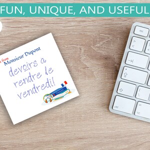 Custom French Teacher Sticky Notes // 3"x3" Sticky Note Pad // France ...