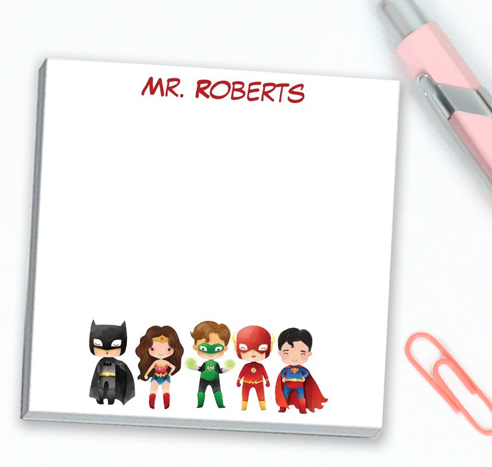 Sticky Note Superhero Design With Customization // 3"x3" Pads ...