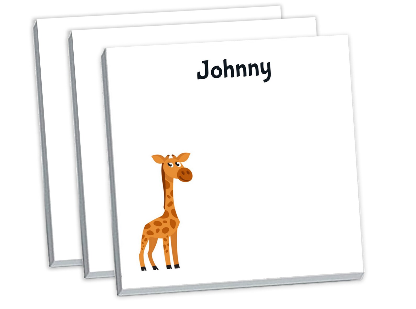 Personalized Sticky Notes With Giraffe Design and Custom Text // 3"x3 ...