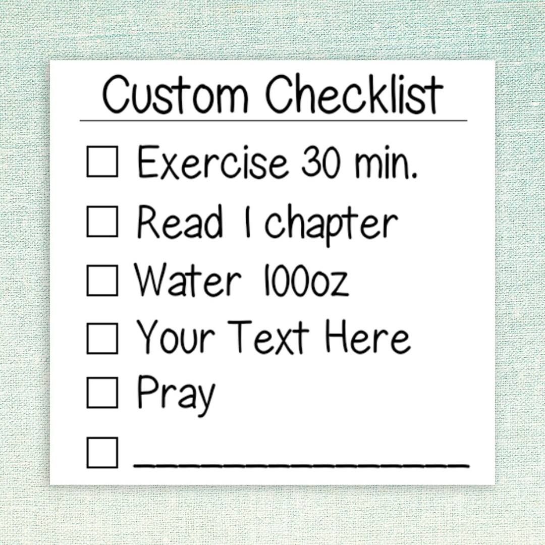 Custom Checklist Sticky Notes // Organization 3x3 Stick Notes, Check ...