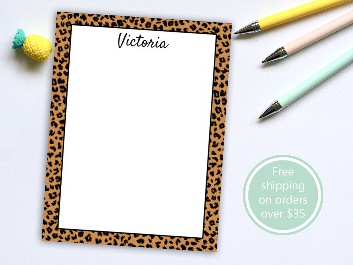 Custom Cheetah Print Notepad // 50 Sheets per Stack, 4"x5.5" Size ...