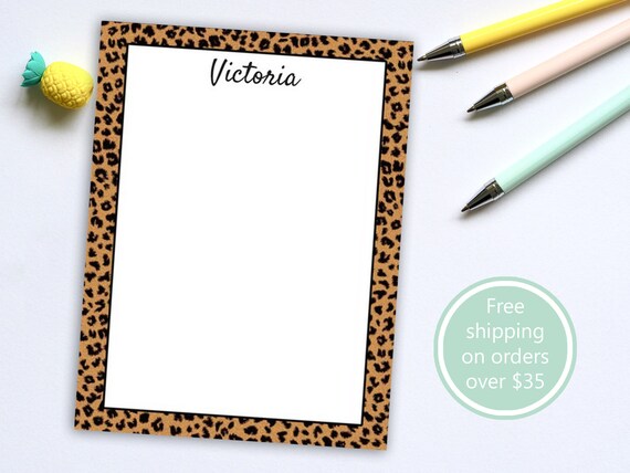 Custom Cheetah Print Notepad // 50 Sheets per Stack - Etsy