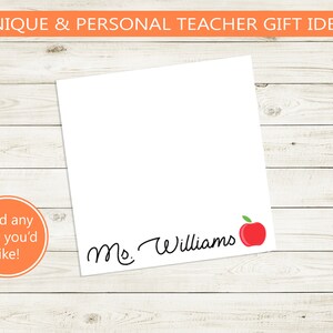 Custom Teacher Sticky Notes - Gift Idea, Customizable, Teacher ...
