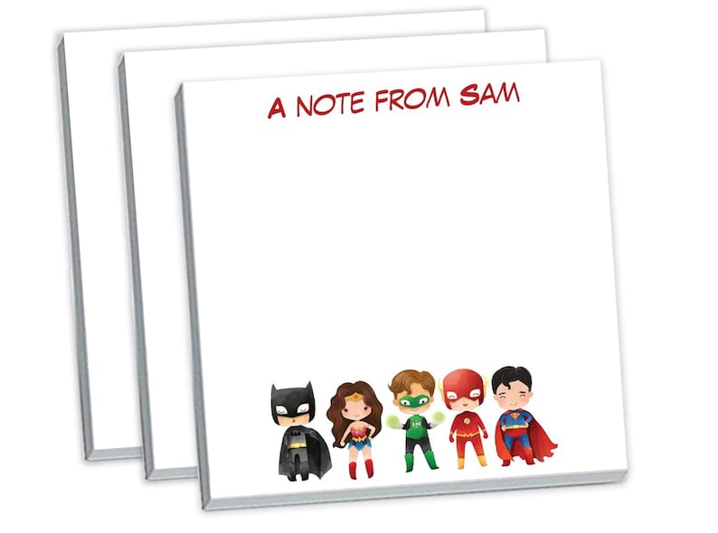 Sticky Note Superhero Design With Customization // 3"x3" Pads ...