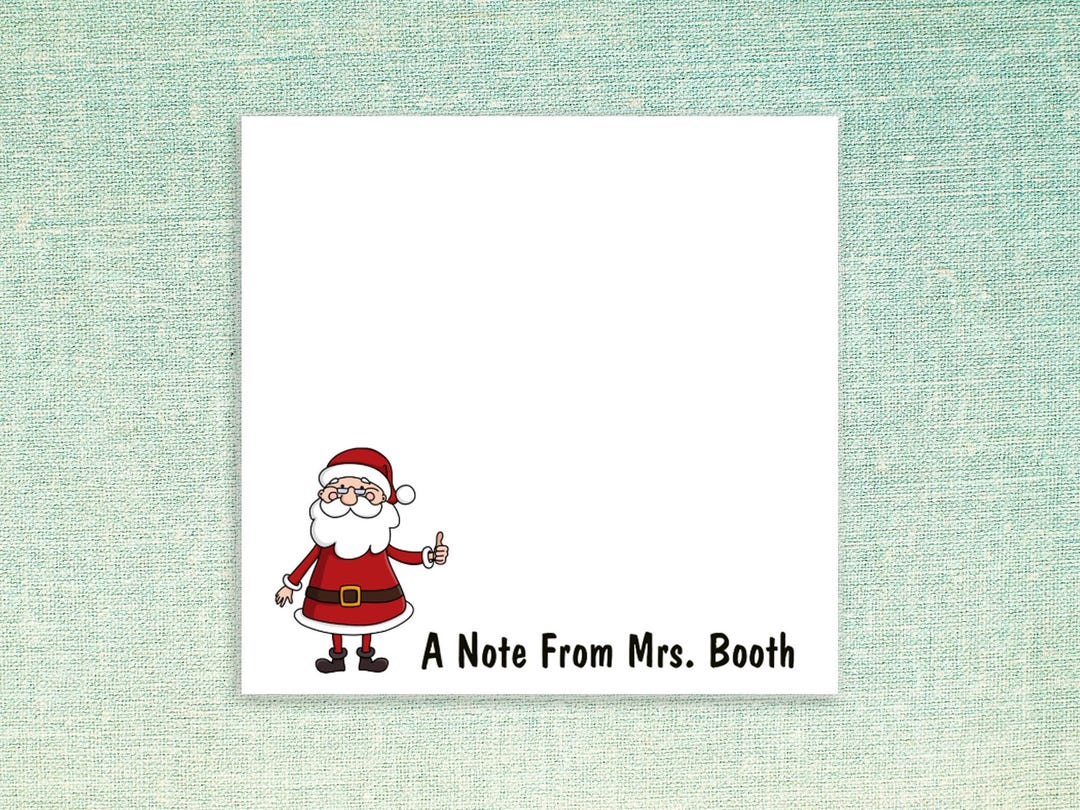 Christmas Sticky Notes Personalized With Custom Text // 3"x3", Gift ...