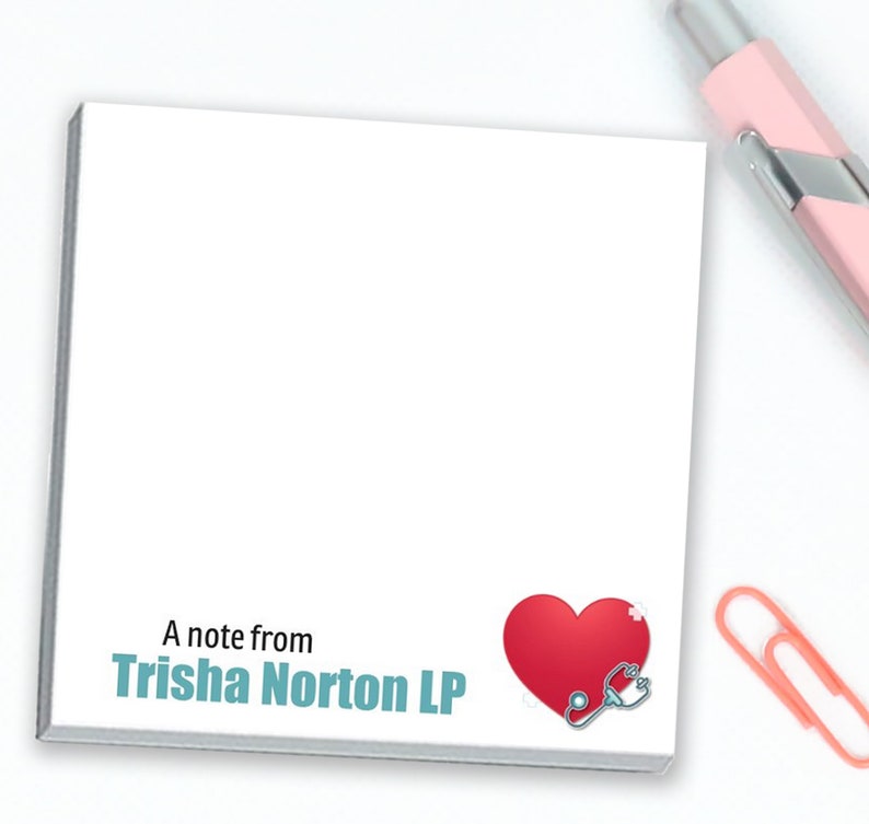Personalized Sticky Notes With Doctor Heart Design and Custom - Etsy