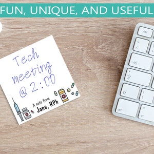 Custom Pharmacist Sticky Notes // Personalized Text // 50 Stickies per ...