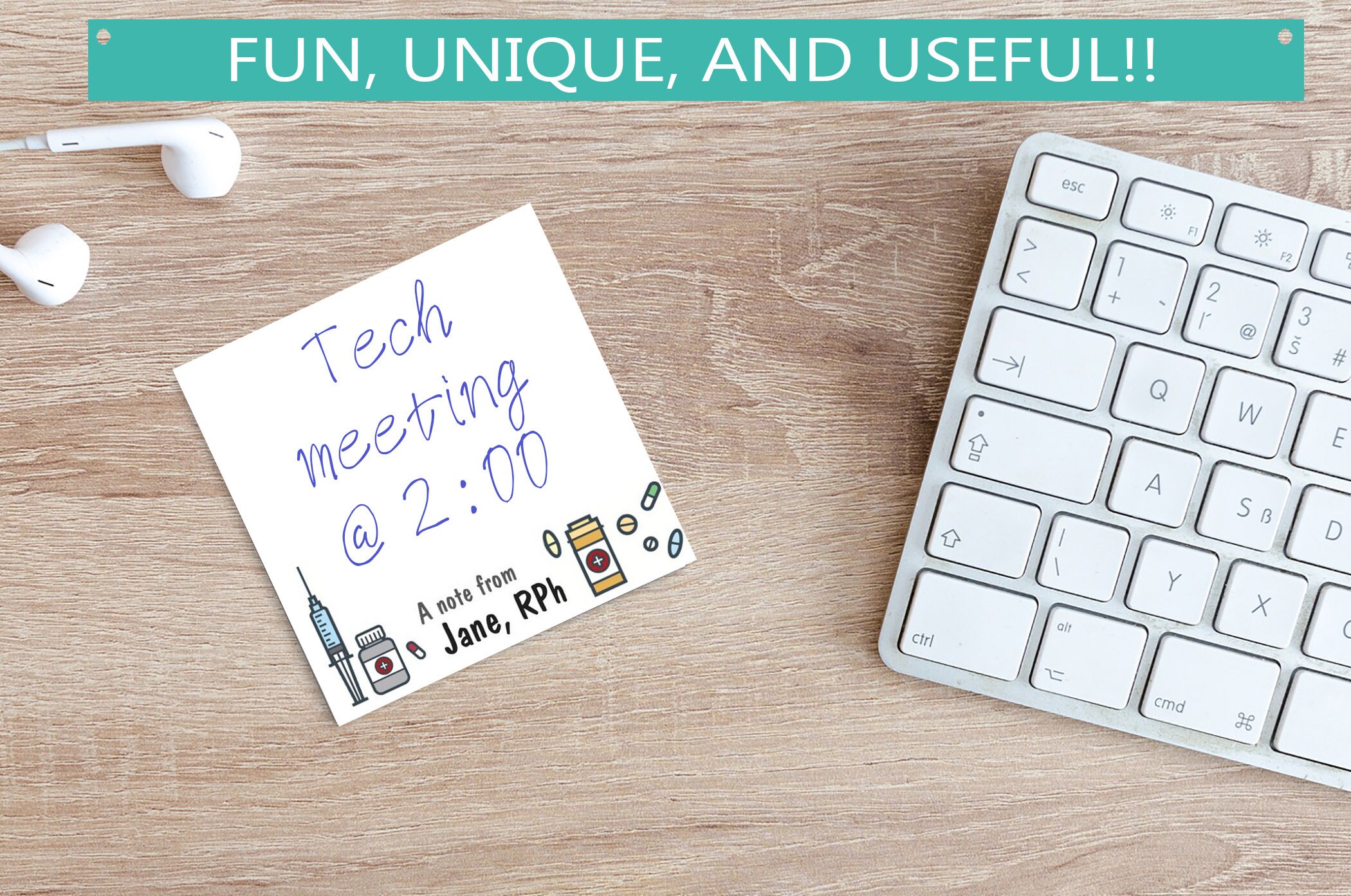 Custom Pharmacist Sticky Notes // Personalized Text // 50 - Etsy