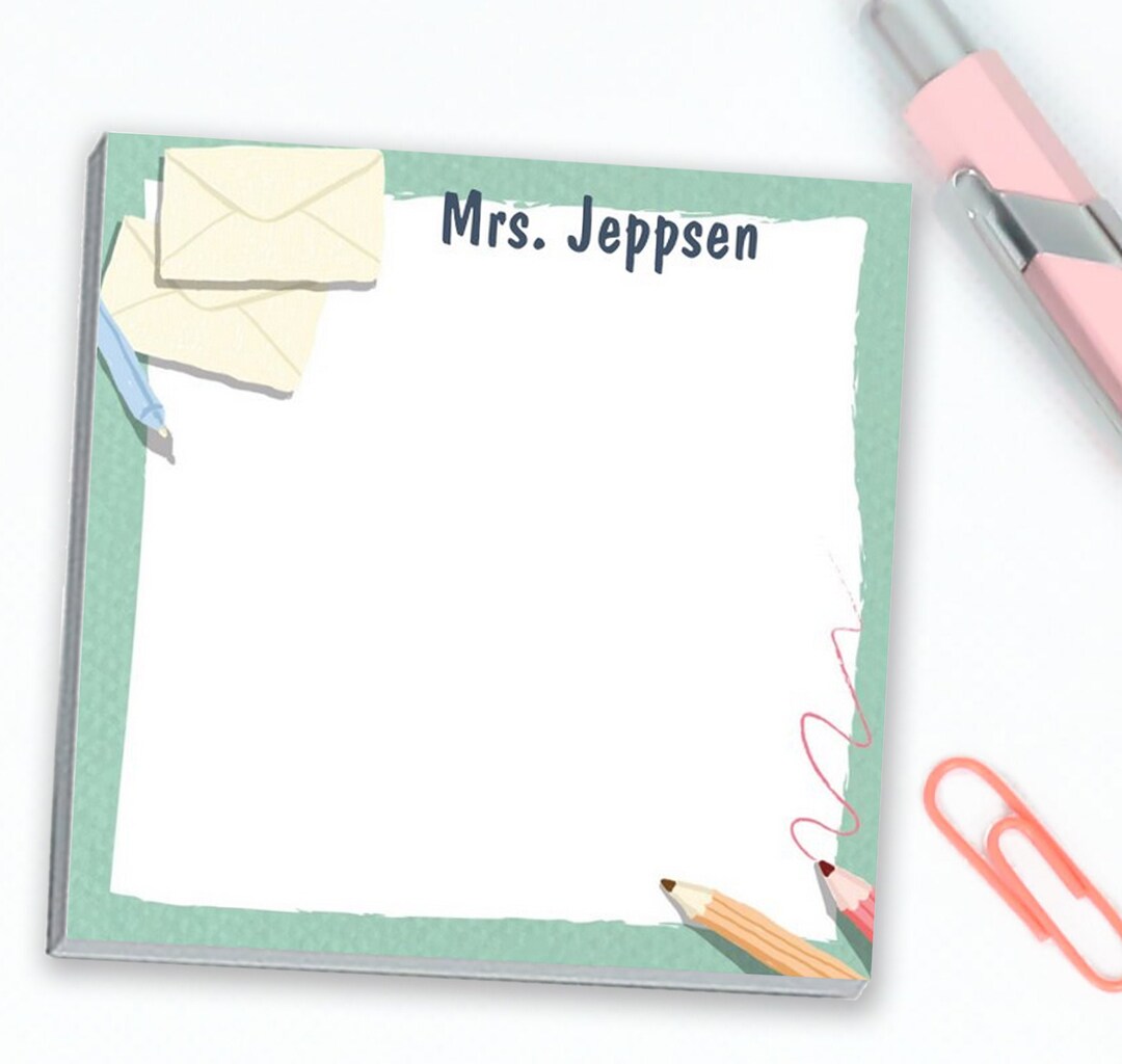 Personalized Sticky Notes With Cute Design and Custom Name // 3x3 ...