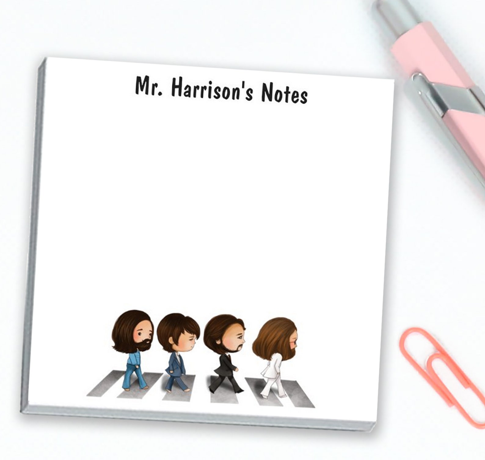 Personalized Sticky Notes With Musician Road Design and Custom Text ...