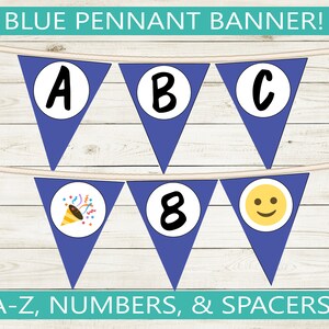 Blue Pennant Banner // Birthday Party, Baby Shower, Printable Sign ...