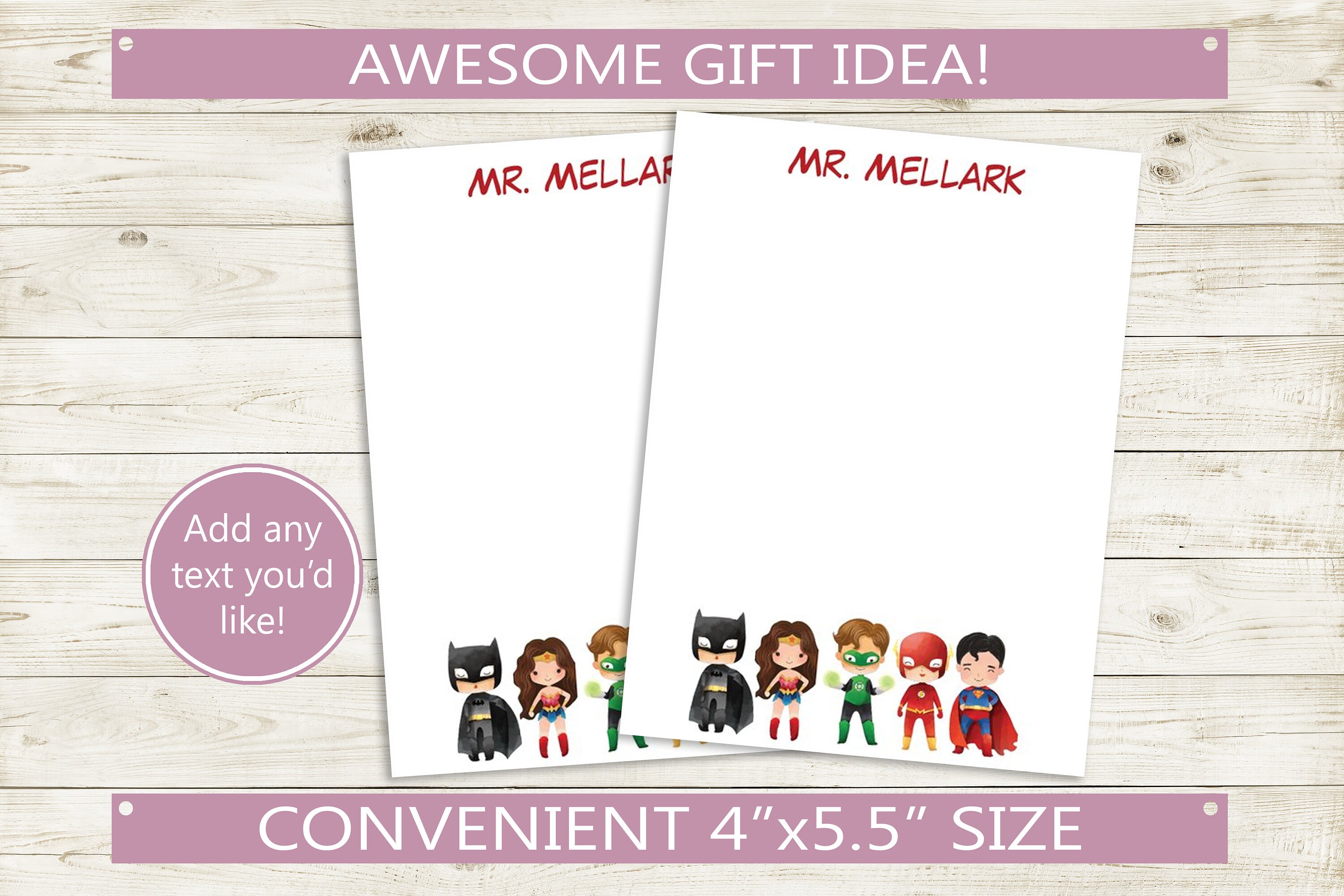 Personalized Superhero Notepad With Custom Name // 50 Sheets - Etsy