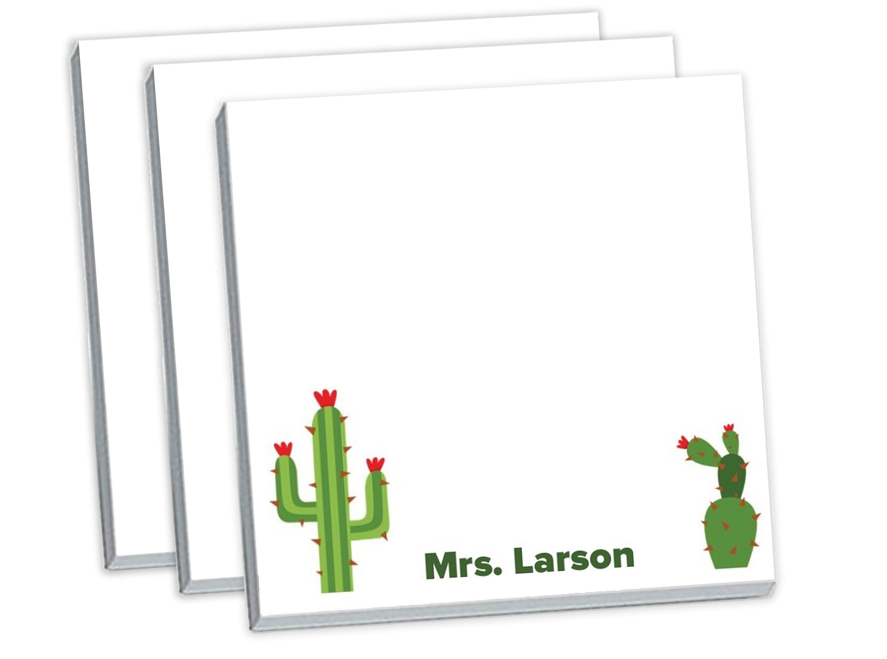 Custom Sticky Notes Cactus Design // Personalize Gift Idea for Coworker ...