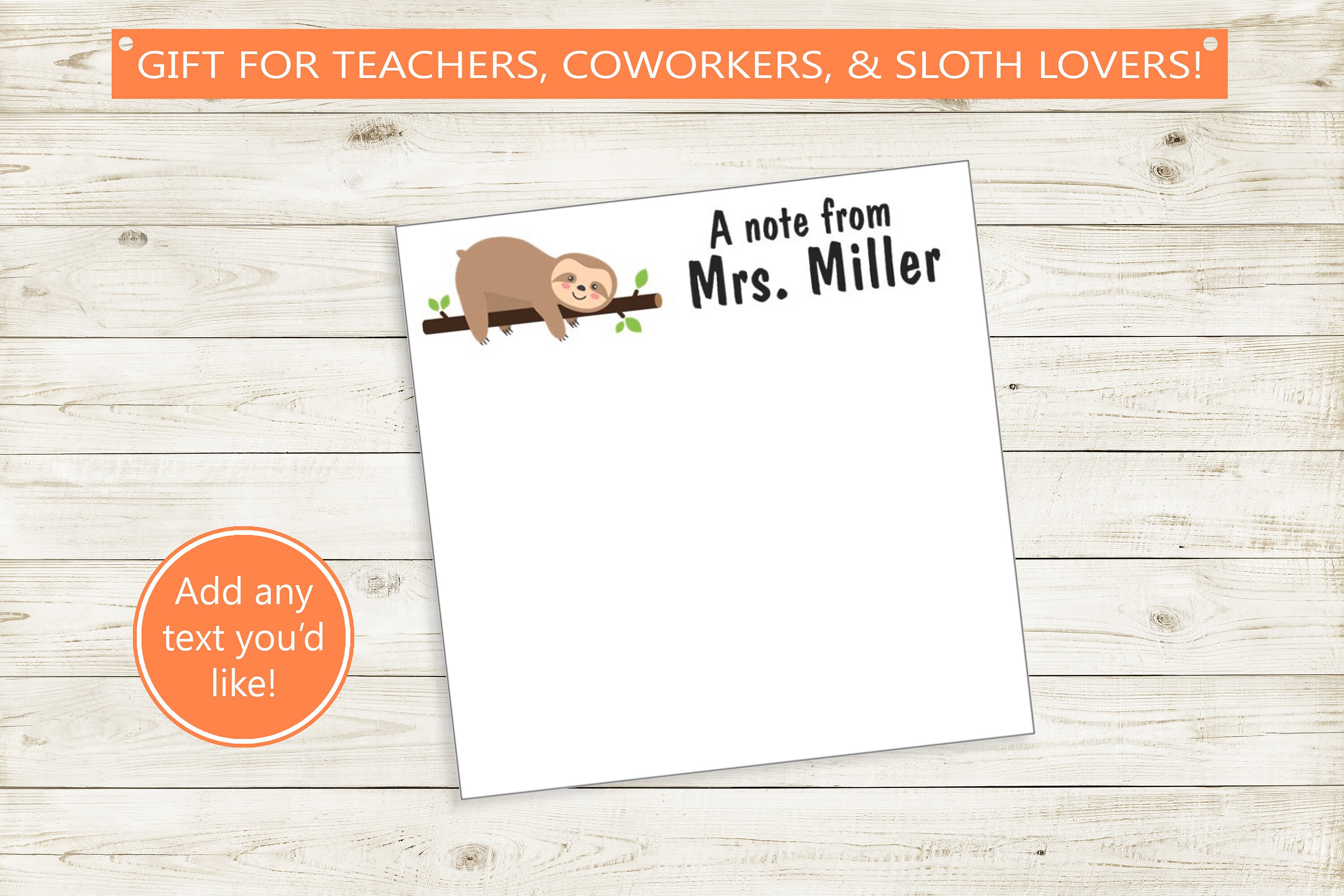 Custom Sloth Sticky Notes // Personalized Gift Idea for - Etsy