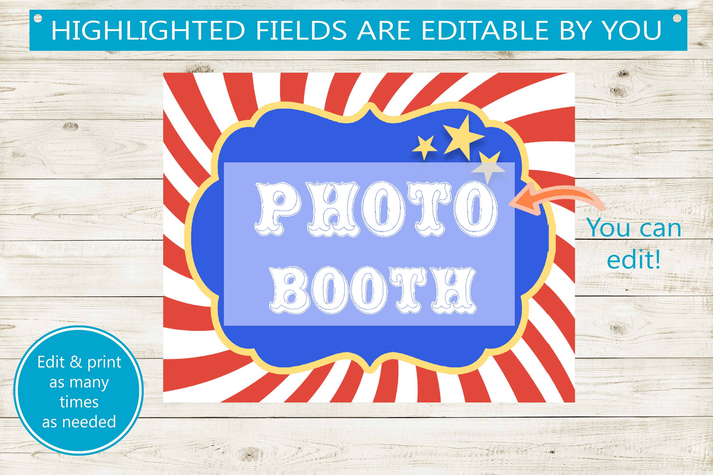 Editable Carnival Sign // Instant Download PDF // Printable - Etsy