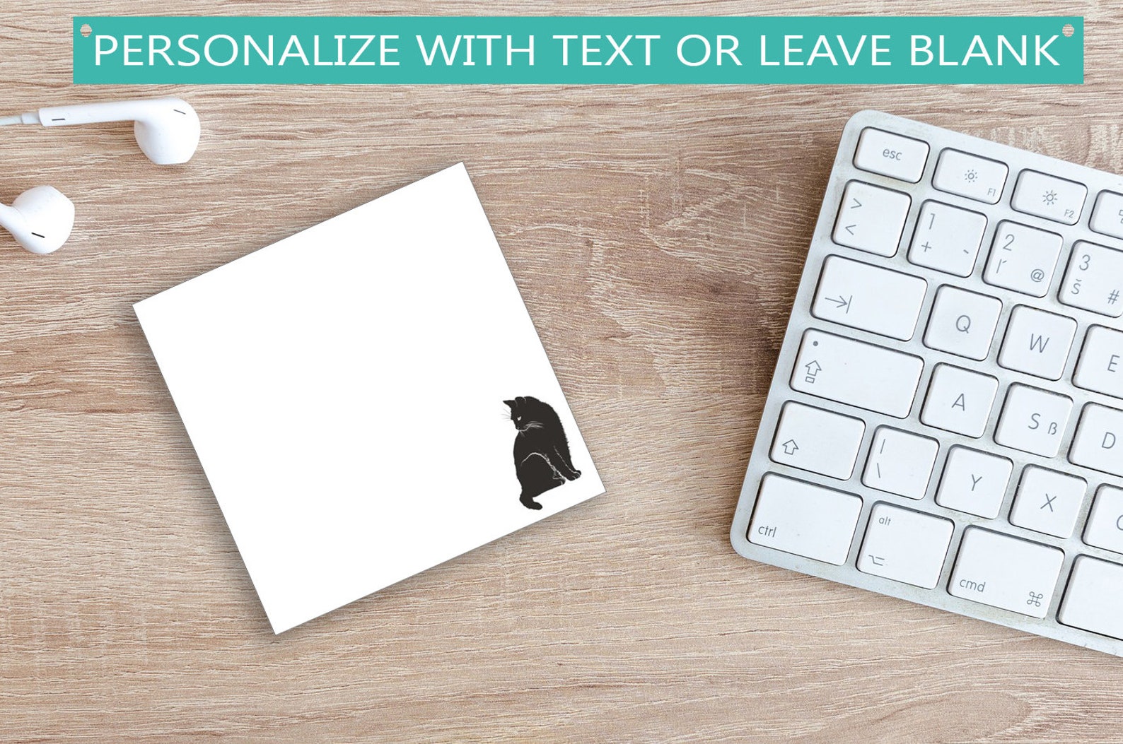 Custom Cat Sticky Notes // Black Cat Design Gift Idea - Etsy