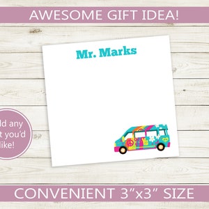 Personalized Sticky Notes With Hippie Design and Custom Text // 3x3 ...