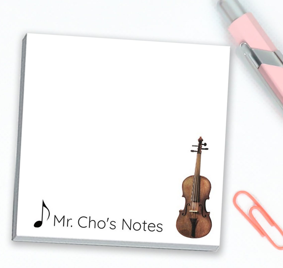 Personalized Sticky Notes Violin Design // 3x3 Inch With 50 Notes per ...