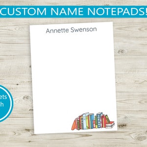 Custom Notepad With Books Design // 50 Sheets per Stack - Etsy