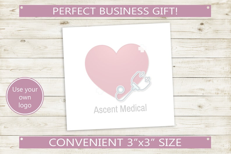 Sticky Notes Logo Watermark Design // 3"x3" Custom Professional Sticky ...