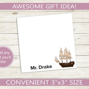 Custom Ship Sticky Notes // Personalized With Any Text // 50 Stickies ...