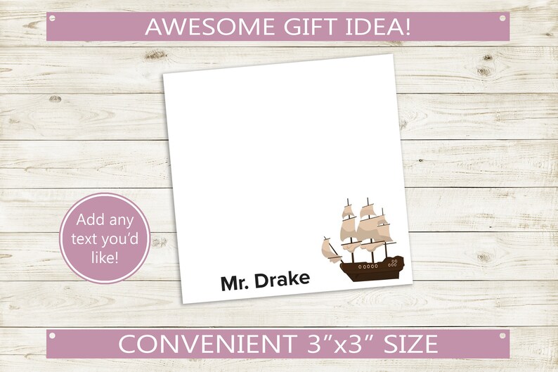 Custom Ship Sticky Notes // Personalized With Any Text // 50 | Etsy