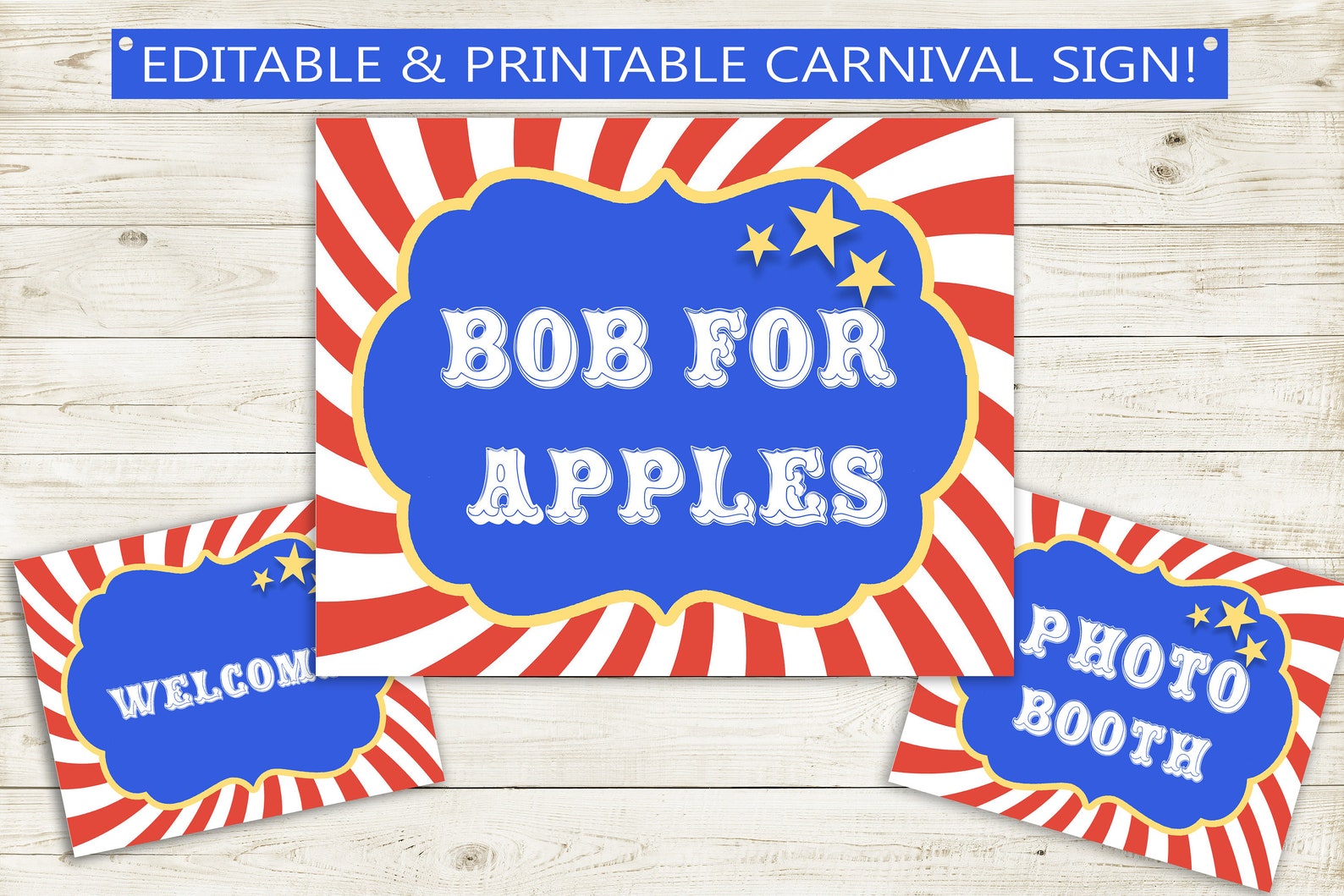 Editable Carnival Sign // Instant Download PDF // Printable - Etsy
