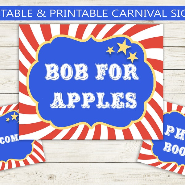 Carnival Signs - Etsy